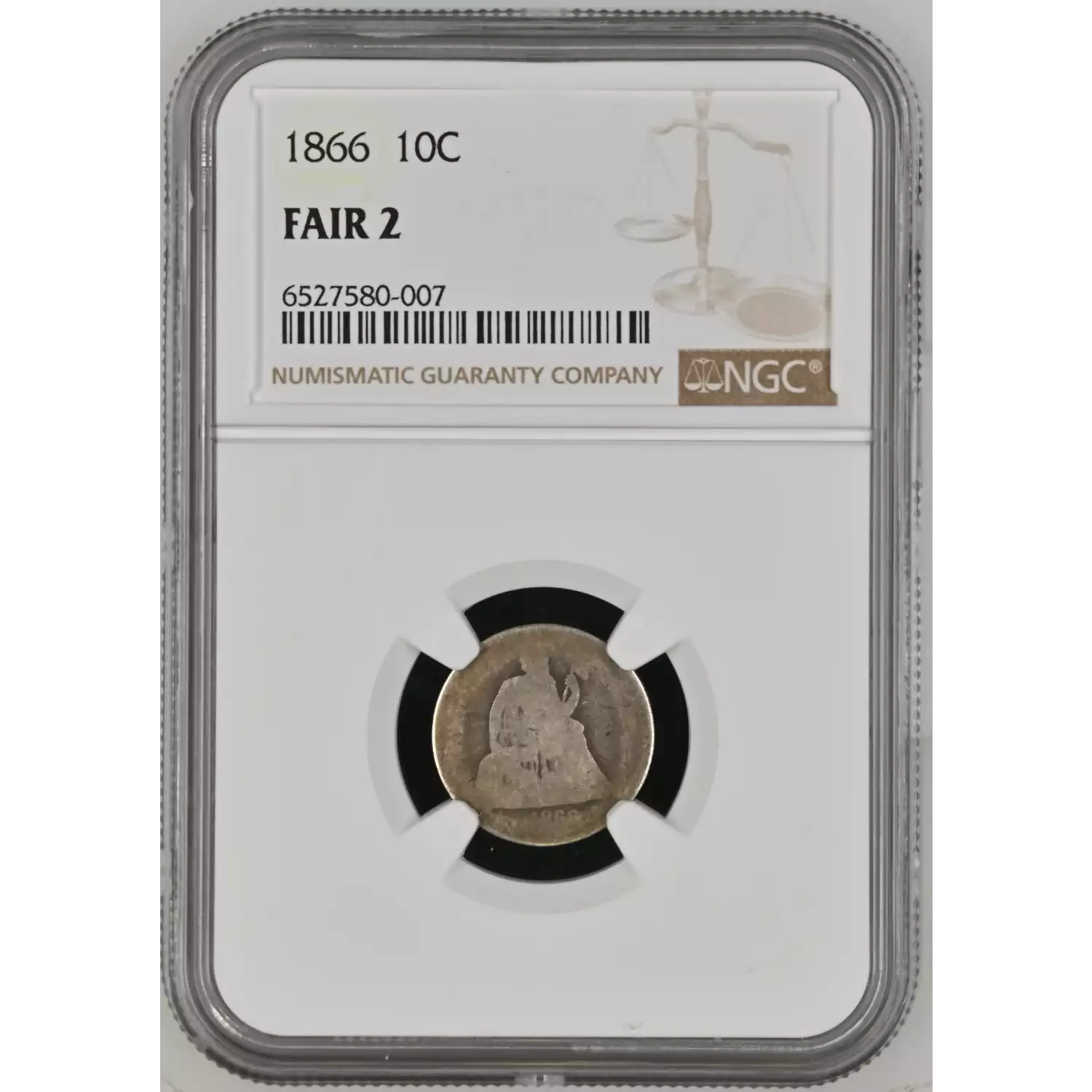 1866 Liberty Seated Dime NGC FR-2 - Copper State Coin and Bullion