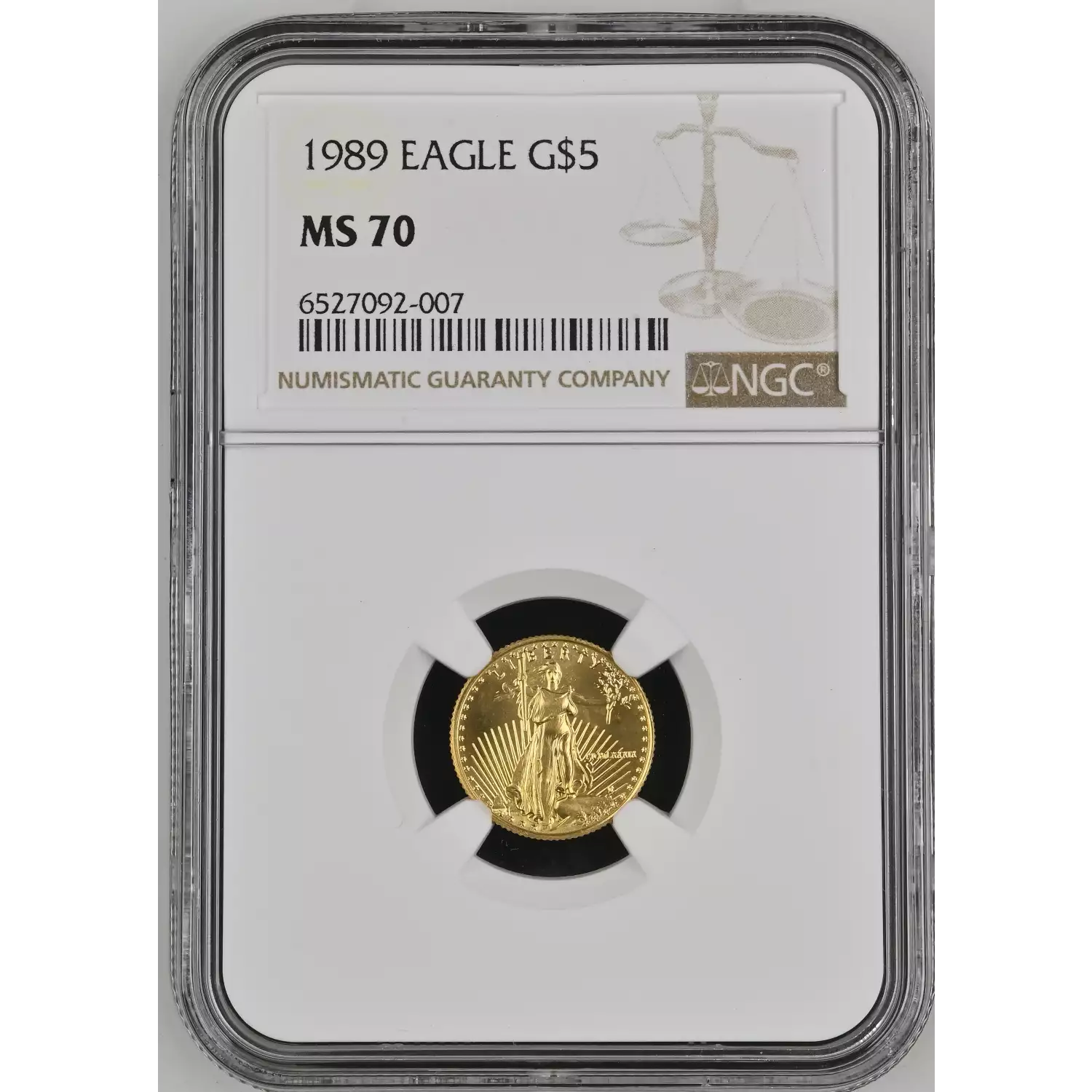 1989 Bullion $5 Gold Eagle 1/10 oz NGC MS-70 - Copper State Coin and ...