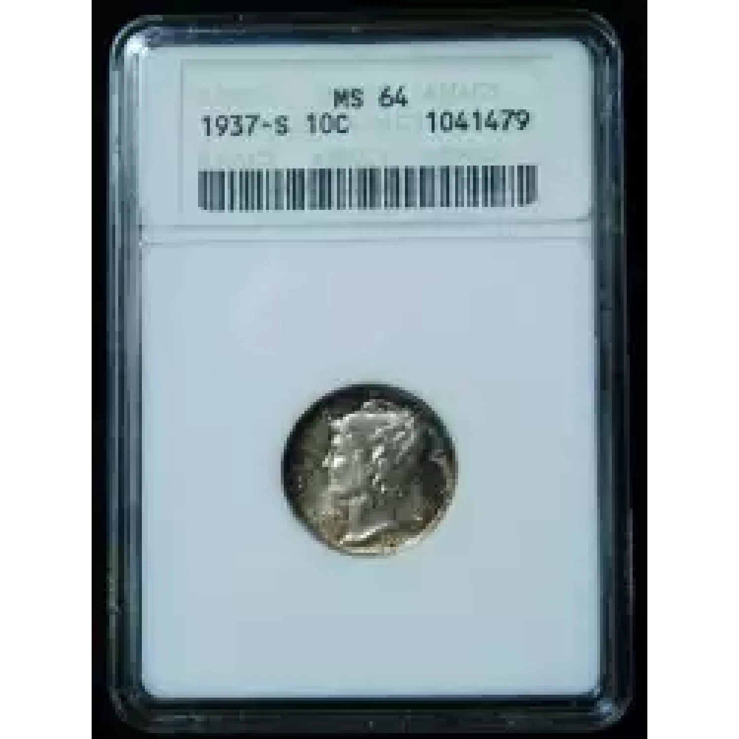 1937-S Dimes Winged Liberty Head or Mercury ANACS MS-64 - Copper State ...