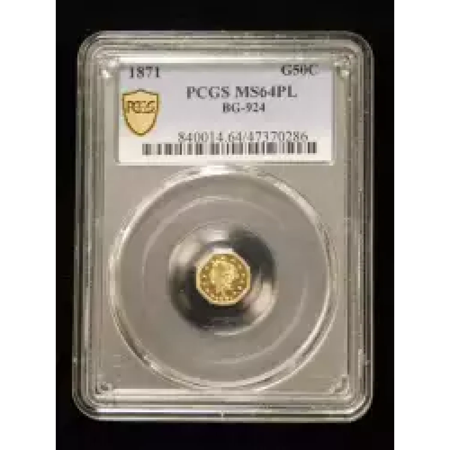1871 Territorial Gold California Minerva Octagonal 50c PCGS MS-64 ...
